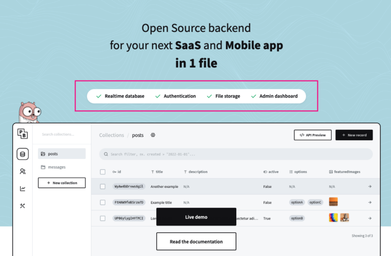 PocketBase backend para Flutter App - DATOGEDON